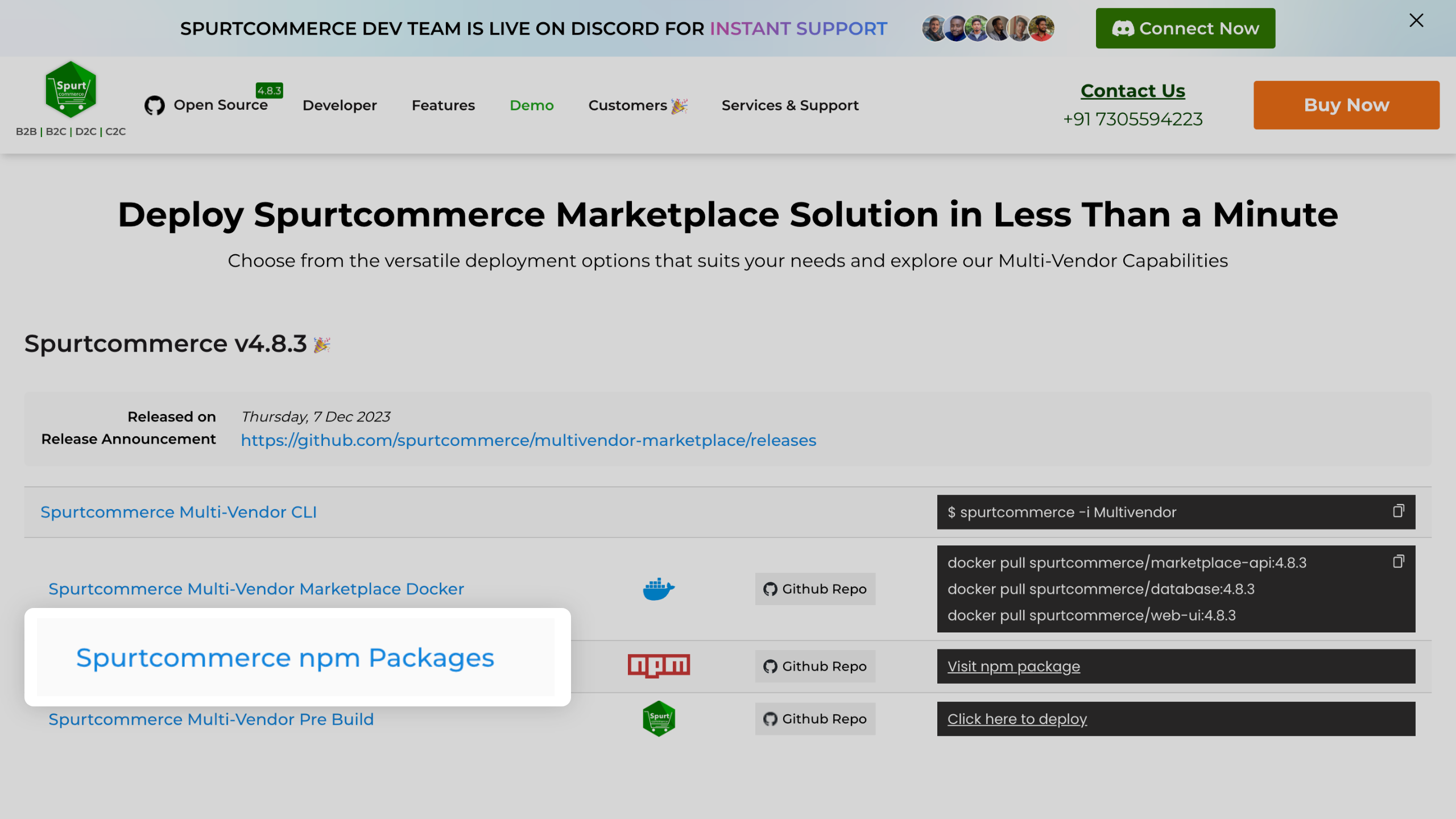 Spurtcommerce Custom NPM Packages-4.8.3 Release